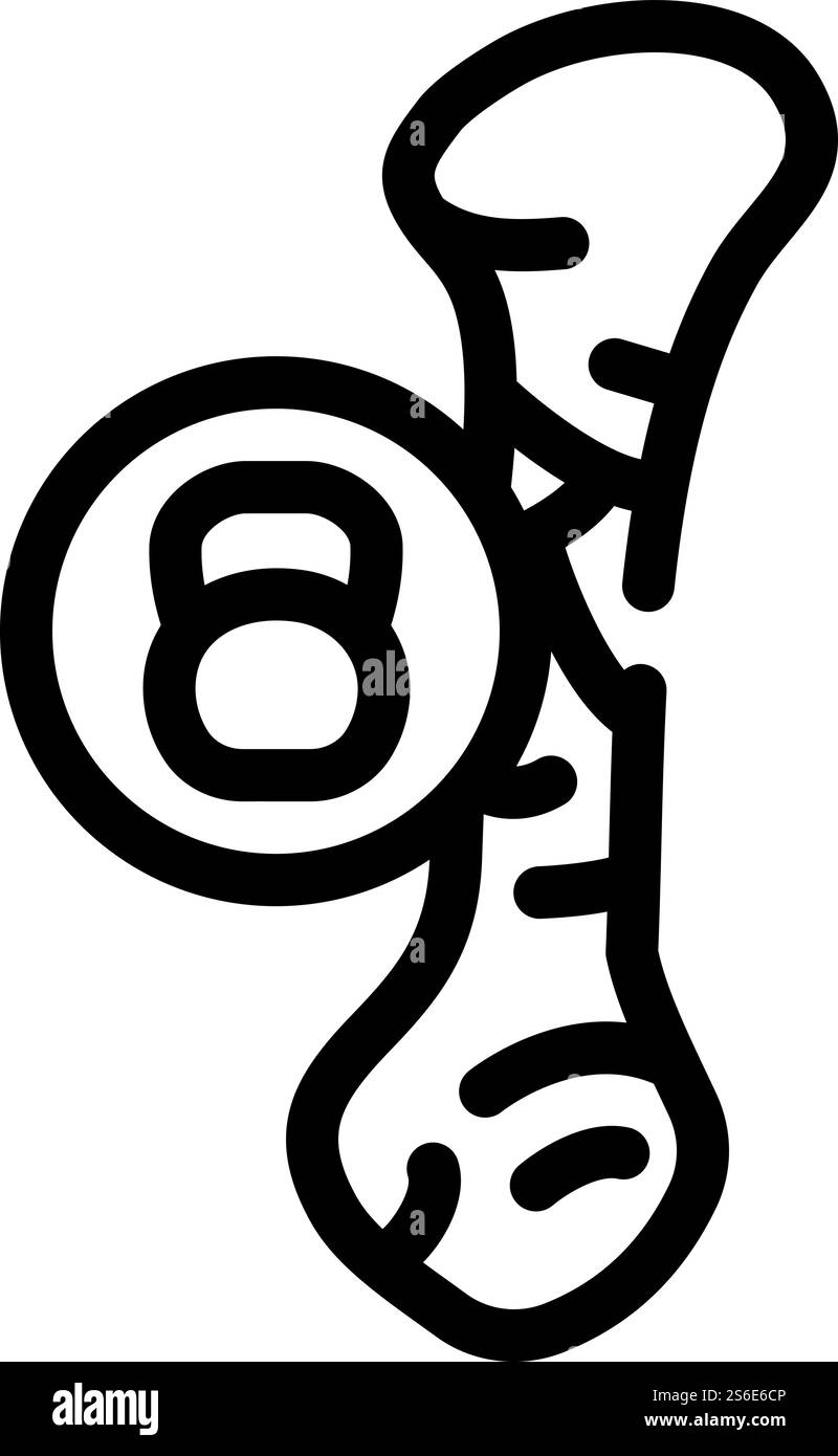 bone dull or severe ache line icon vector. bone dull or severe ache ...