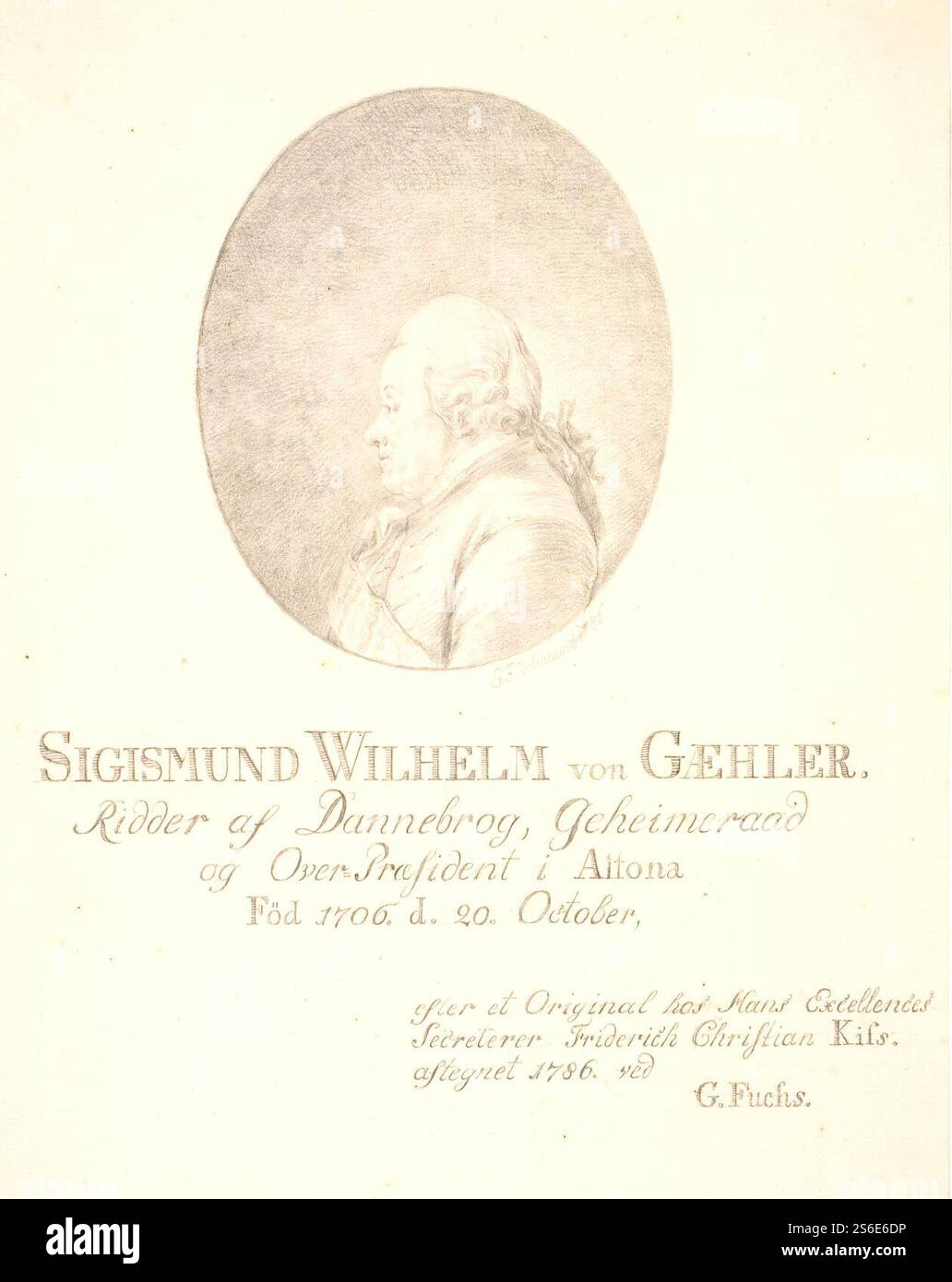 Georg Mathias Fuchs, Portræt af Sigismund Wilhelm von Gæhler, 1786 ...