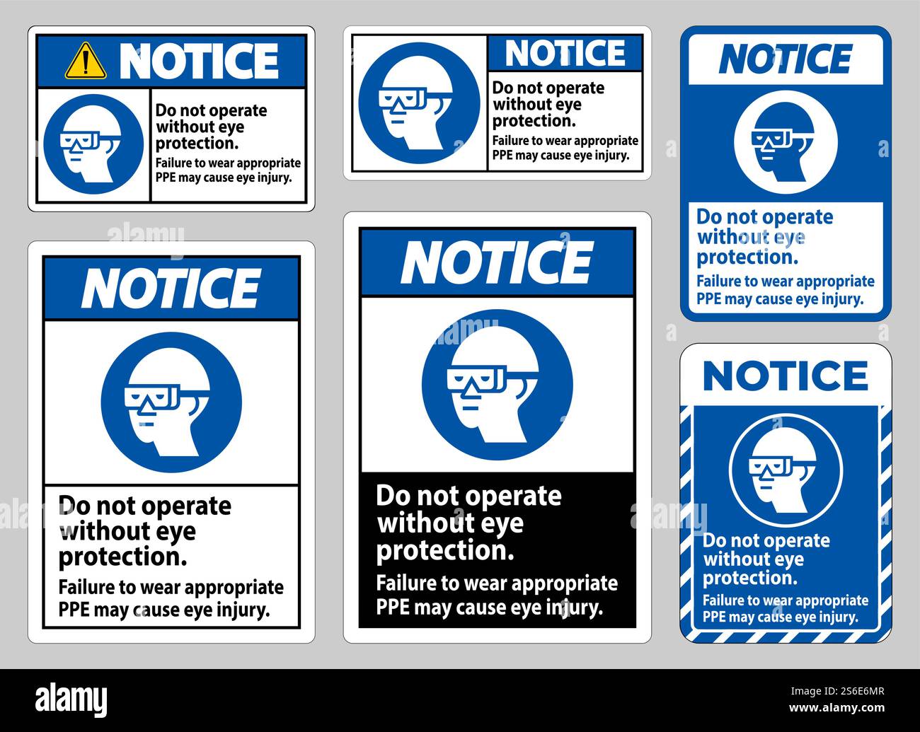 Notice Sign Do Not Operate Without Eye Protection, Failure To Wear ...
