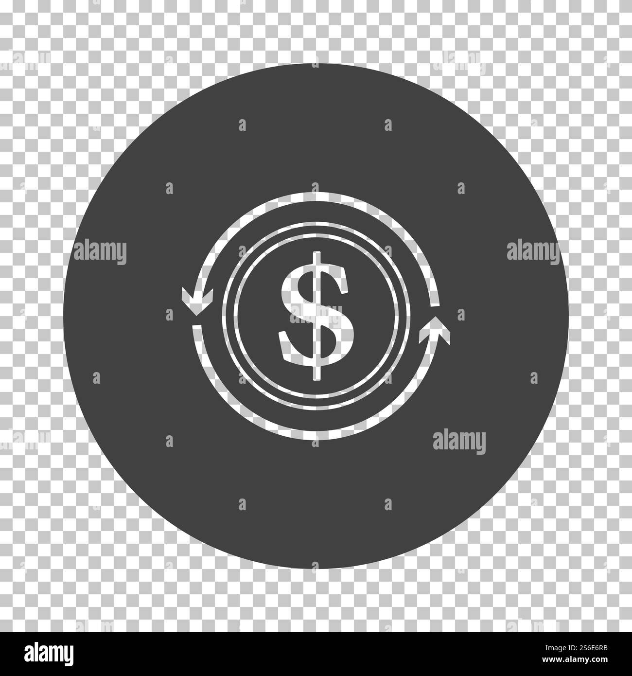 Cash Back Coin Icon. Subtract Stencil Design on Tranparency Grid ...