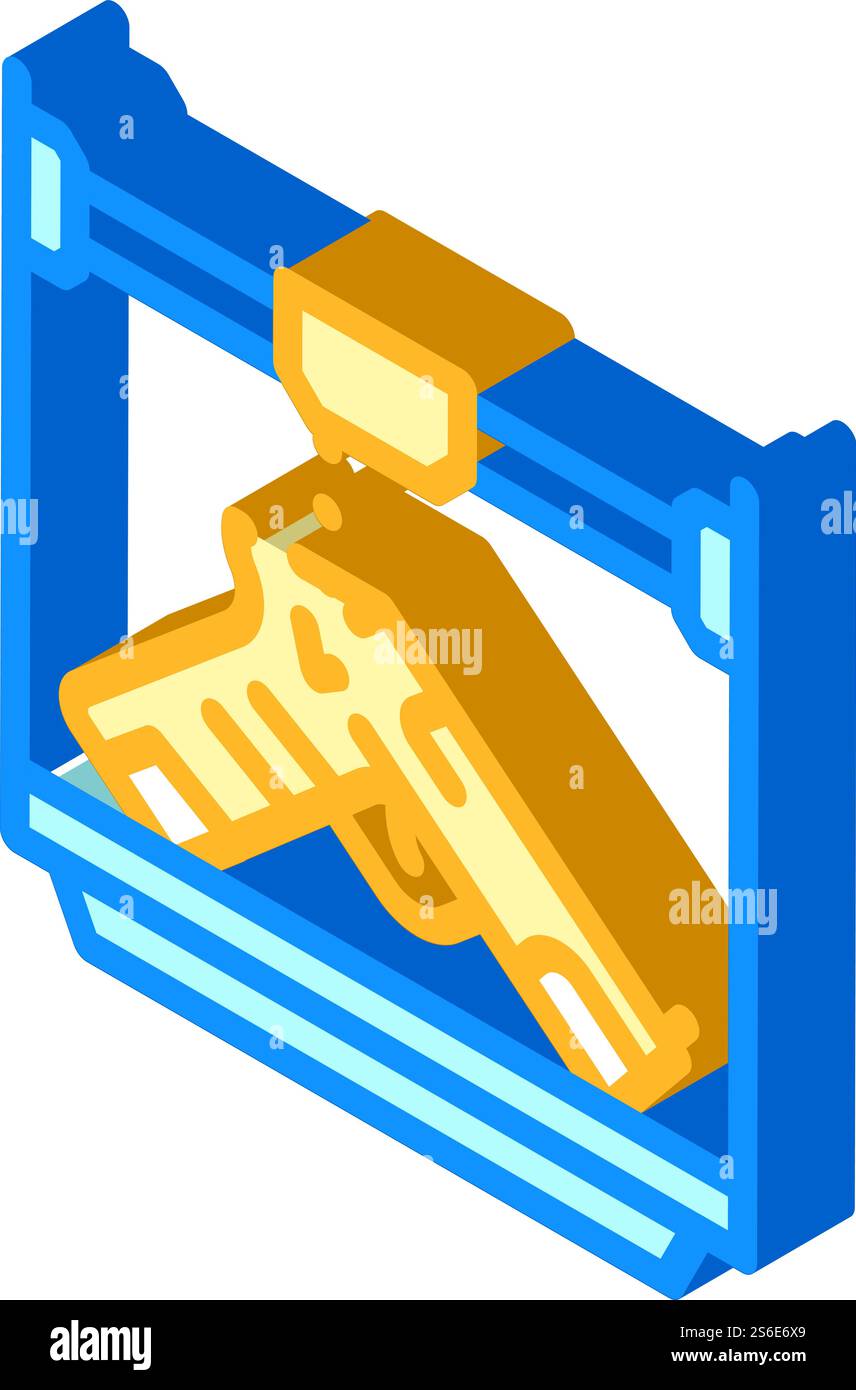 weapons 3d printing isometric icon vector. weapons 3d printing sign ...