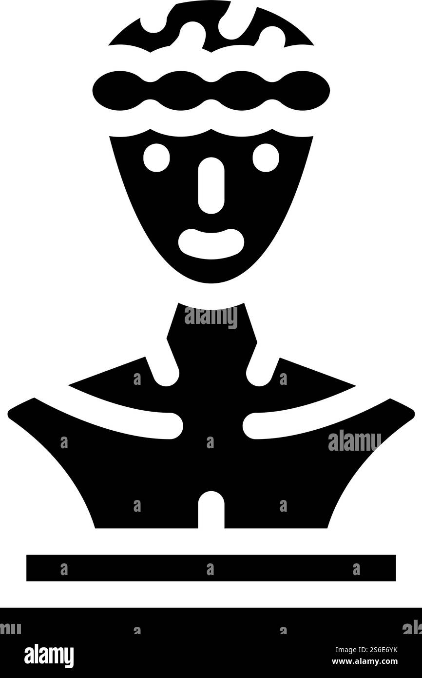 statue museum exhibit glyph icon vector. statue museum exhibit sign ...