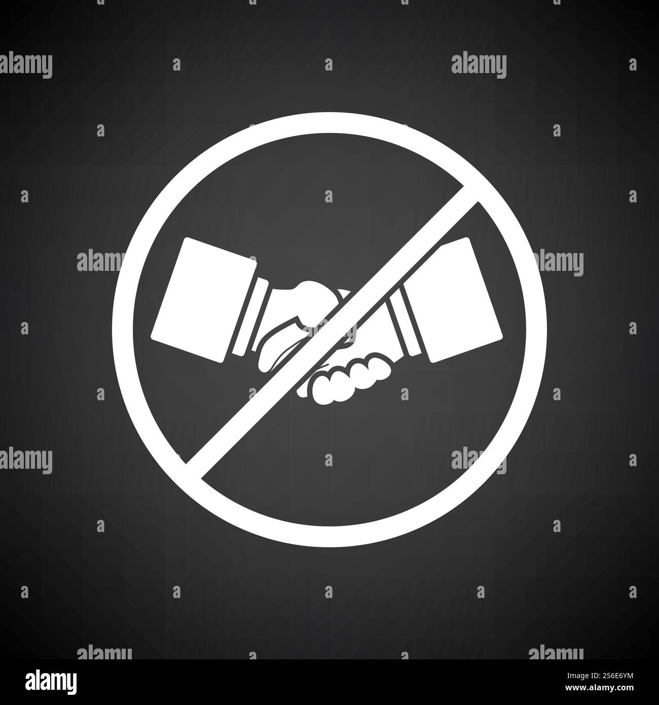 No Hand Shake Icon. White on Black Background. Vector Illustration ...
