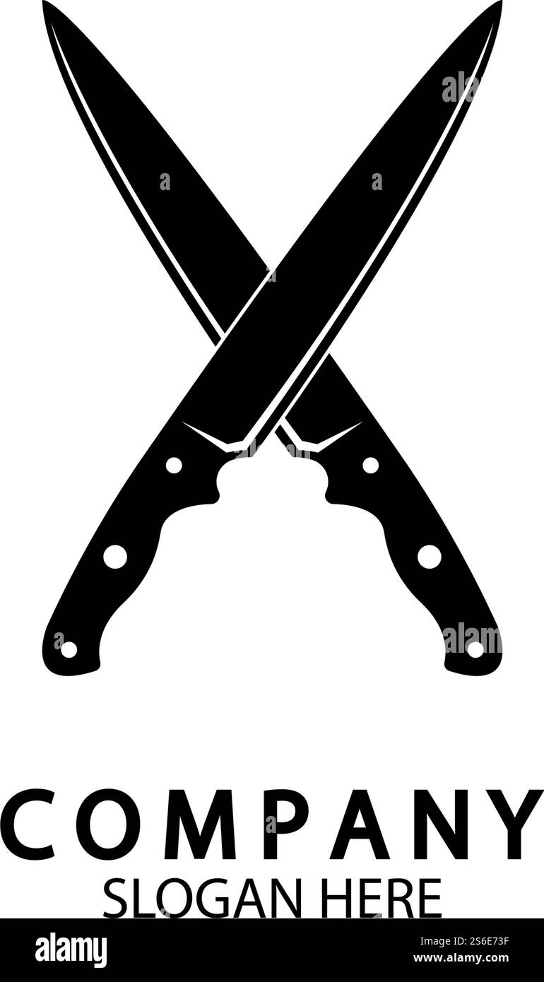 The crossed knives icon. Knife and chef, kitchen symbol. Flat ...