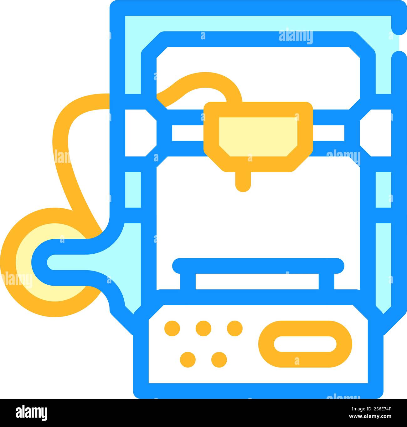 3d printer color icon vector. 3d printer sign. isolated symbol ...