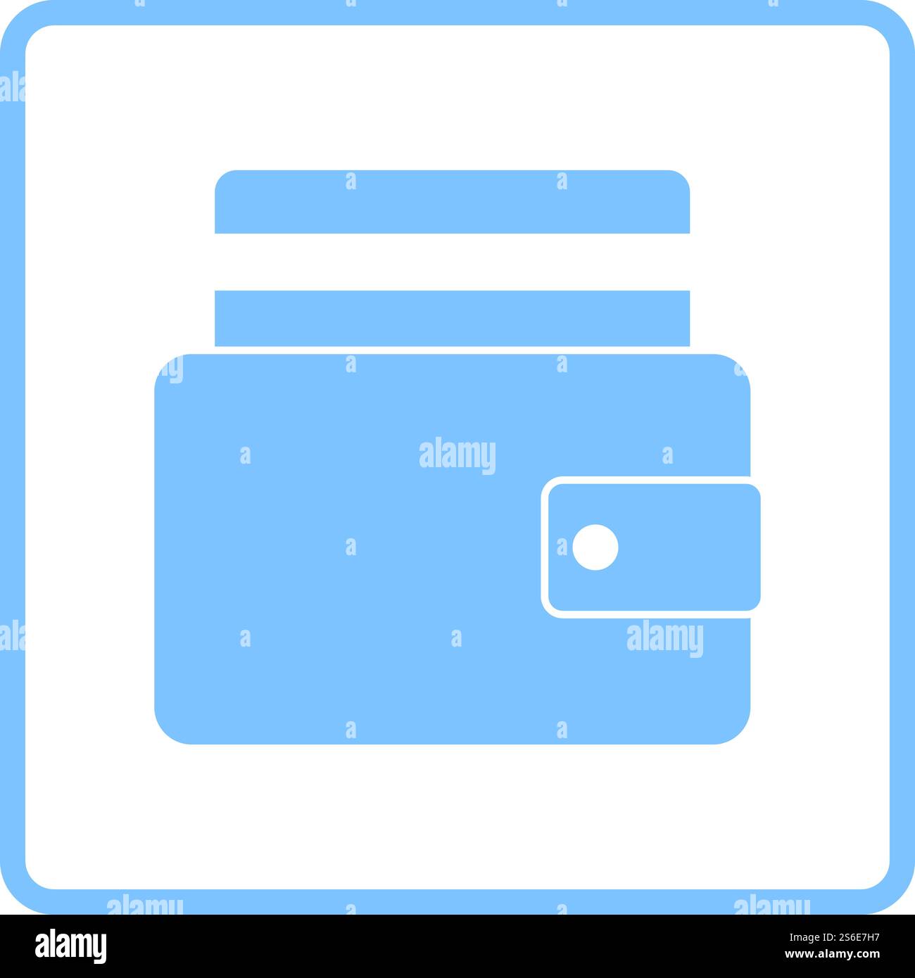 Credit Card Get Out From Purse Icon. Blue Frame Design. Vector ...