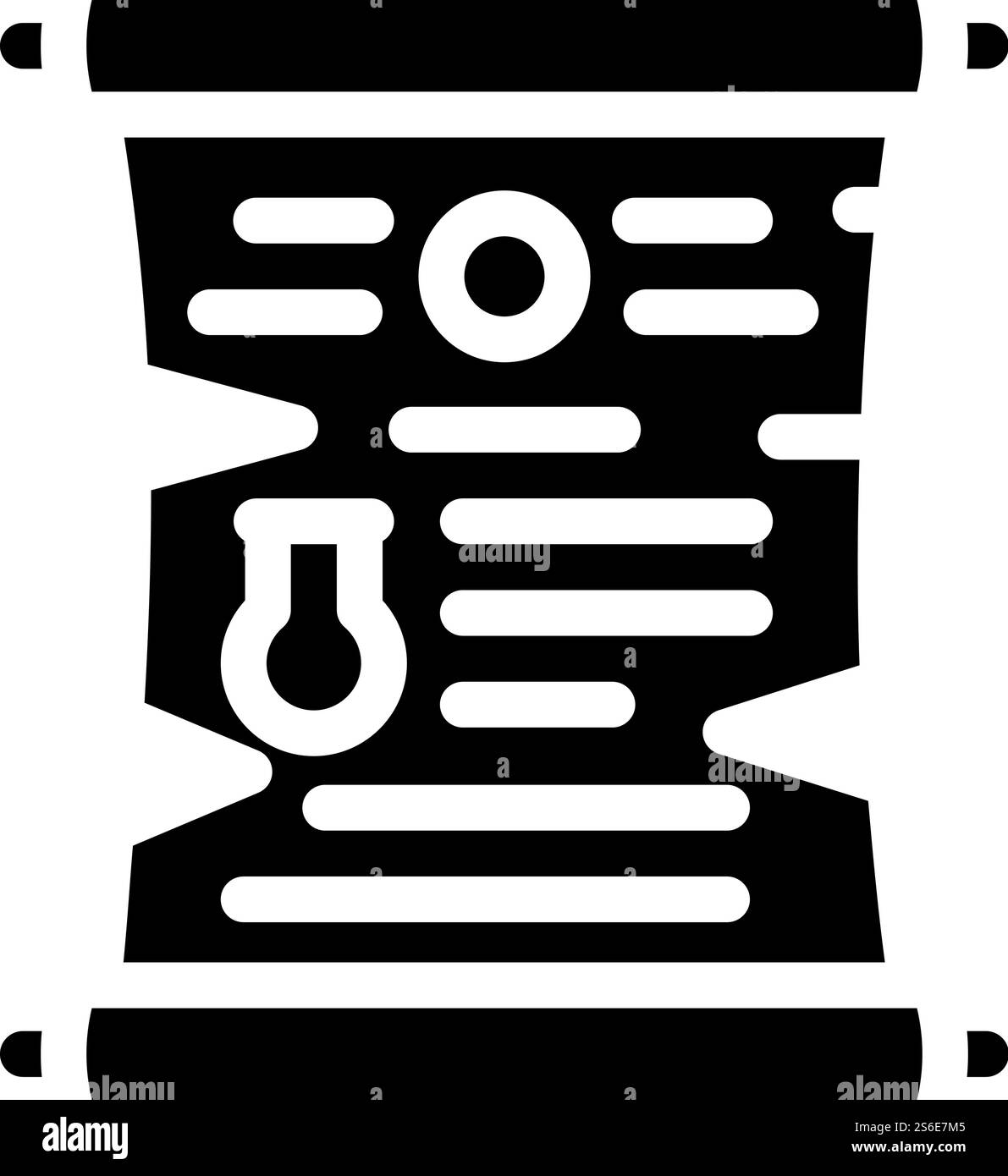 scroll with magic spell glyph icon vector. scroll with magic spell sign ...