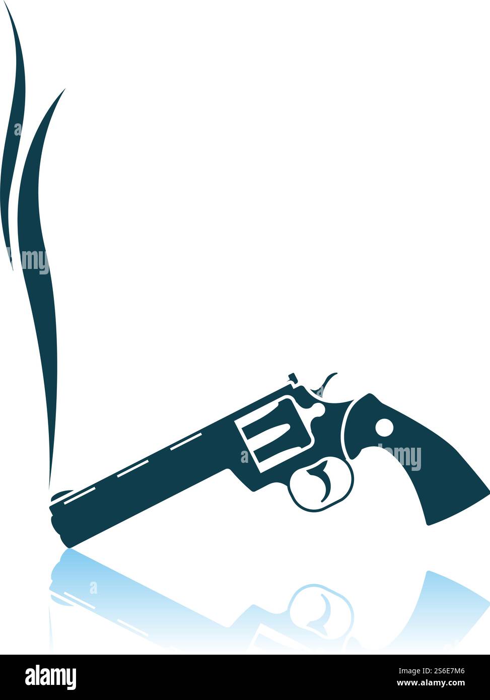 Smoking Revolver Icon. Shadow Reflection Design. Vector Illustration ...