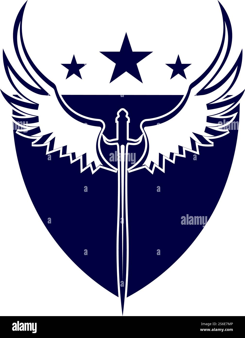 The winged sword with shield vector icon Stock Vector Image & Art - Alamy