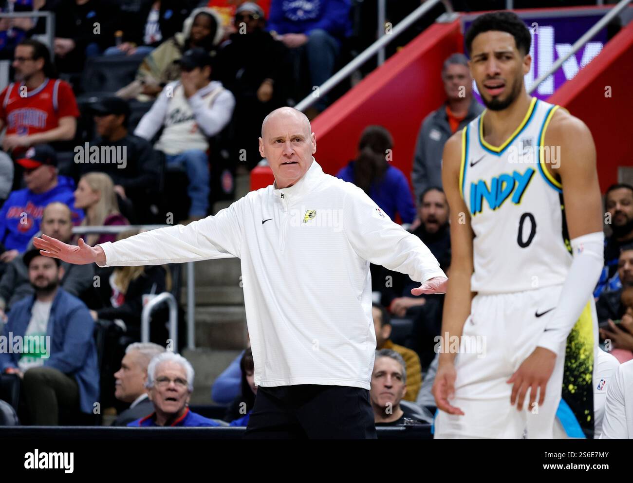 Indiana Pacers head coach Rick Carlisle and guard Tyrese Haliburton (0 ...