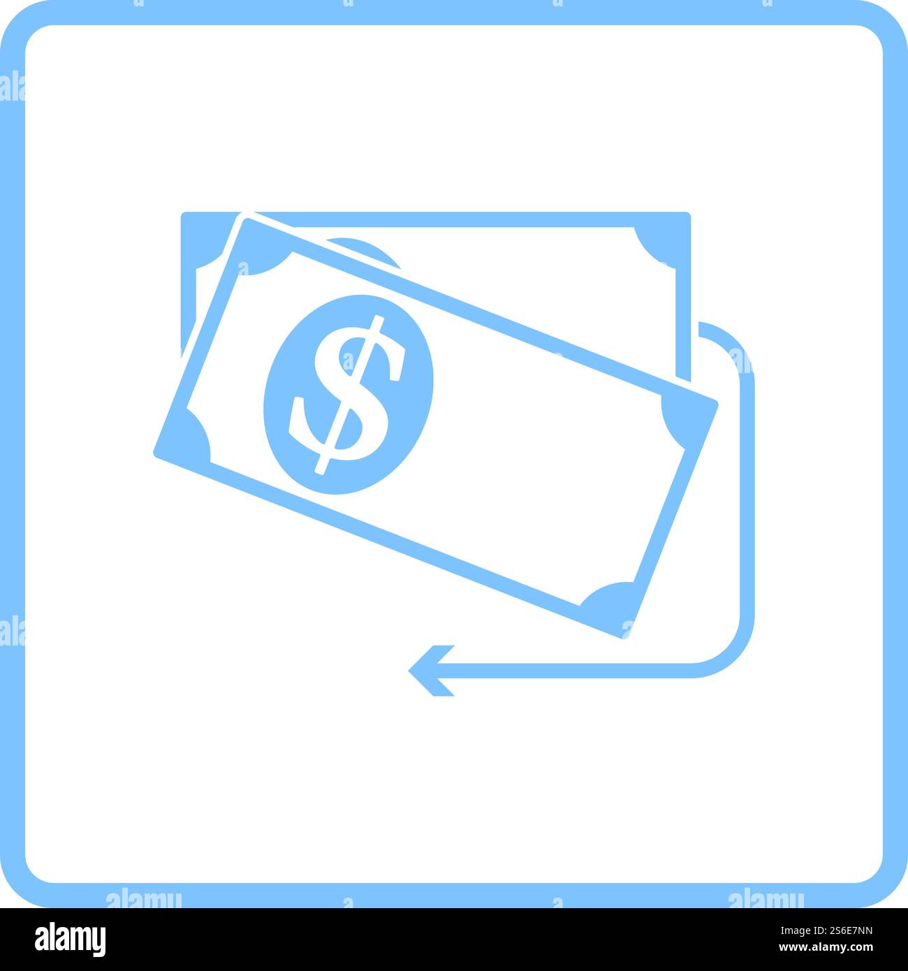 Cash Back Dollar Banknotes Icon. Blue Frame Design. Vector Illustration ...