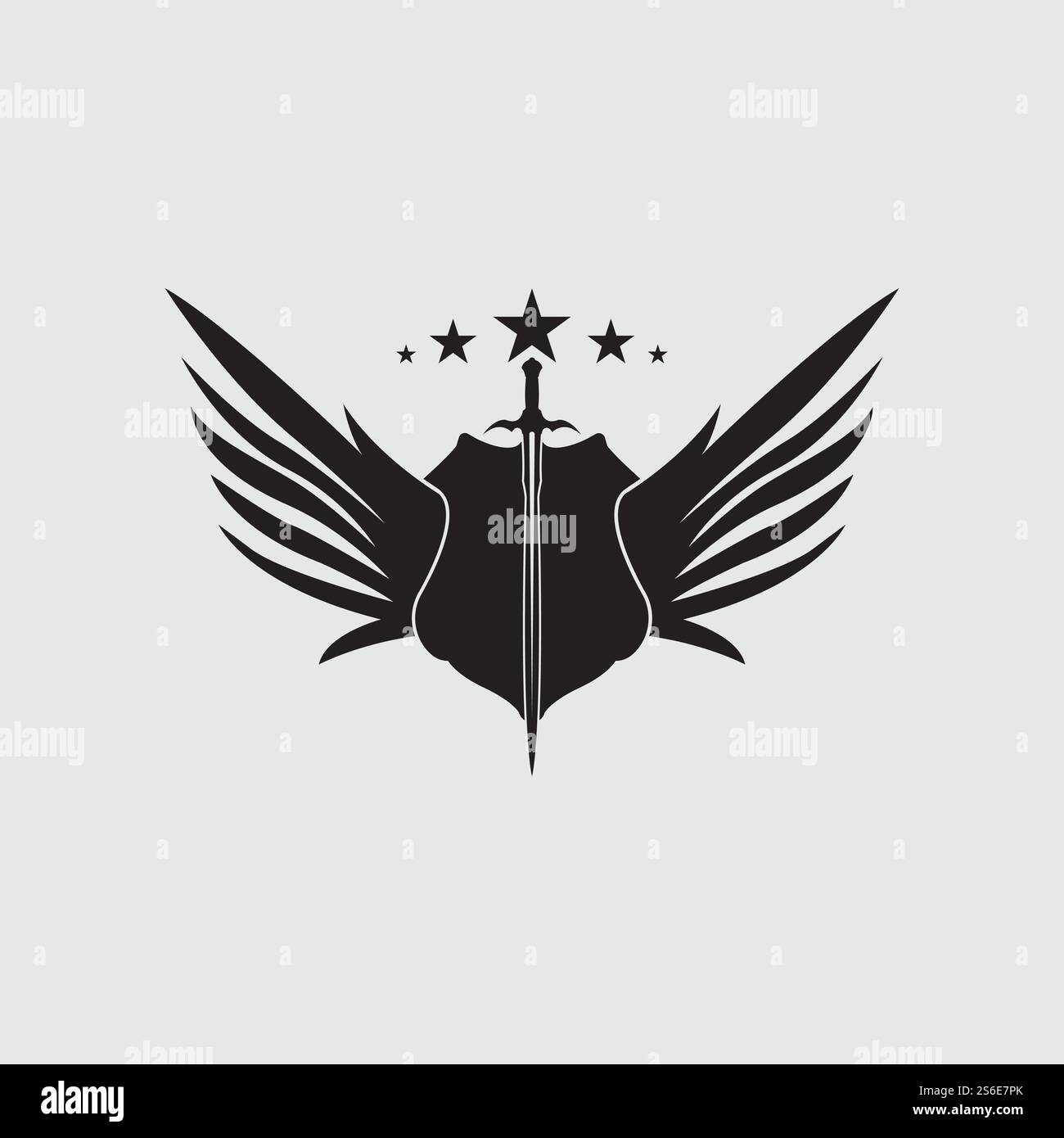 The winged sword with shield vector icon Stock Vector Image & Art - Alamy