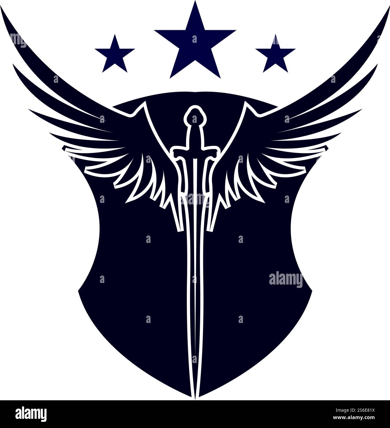 Winged shield crest design Cut Out Stock Images & Pictures - Alamy