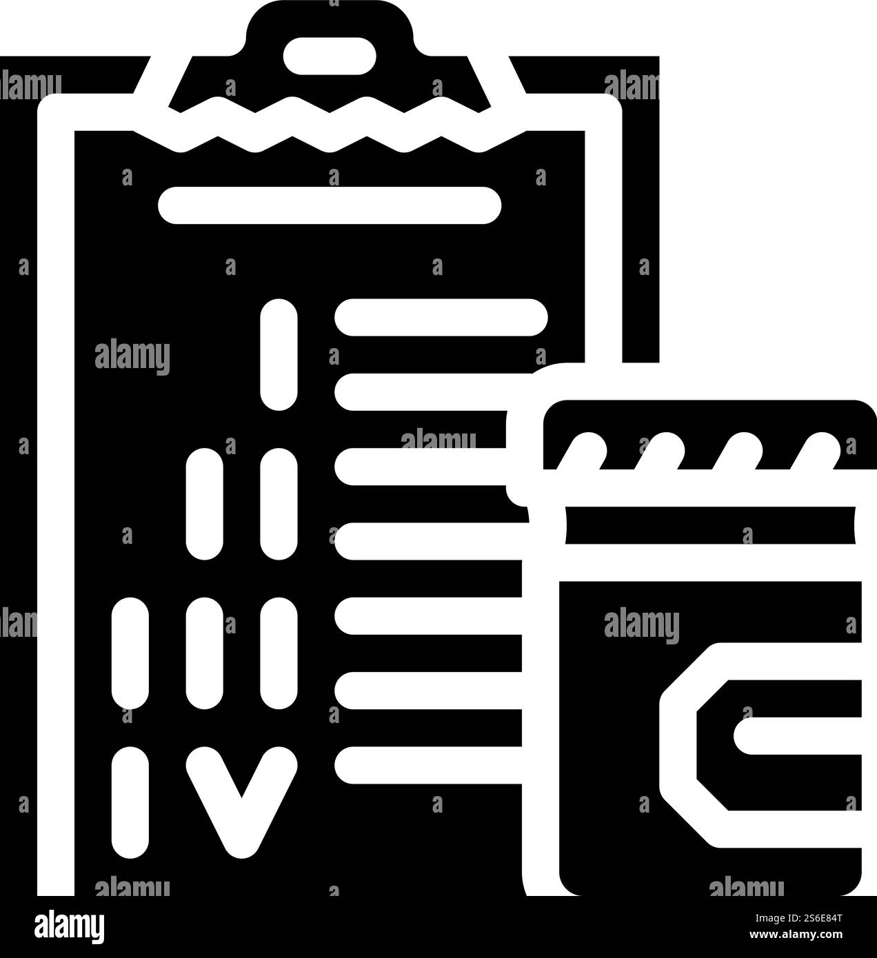 checklist with testing stages glyph icon vector. checklist with testing ...