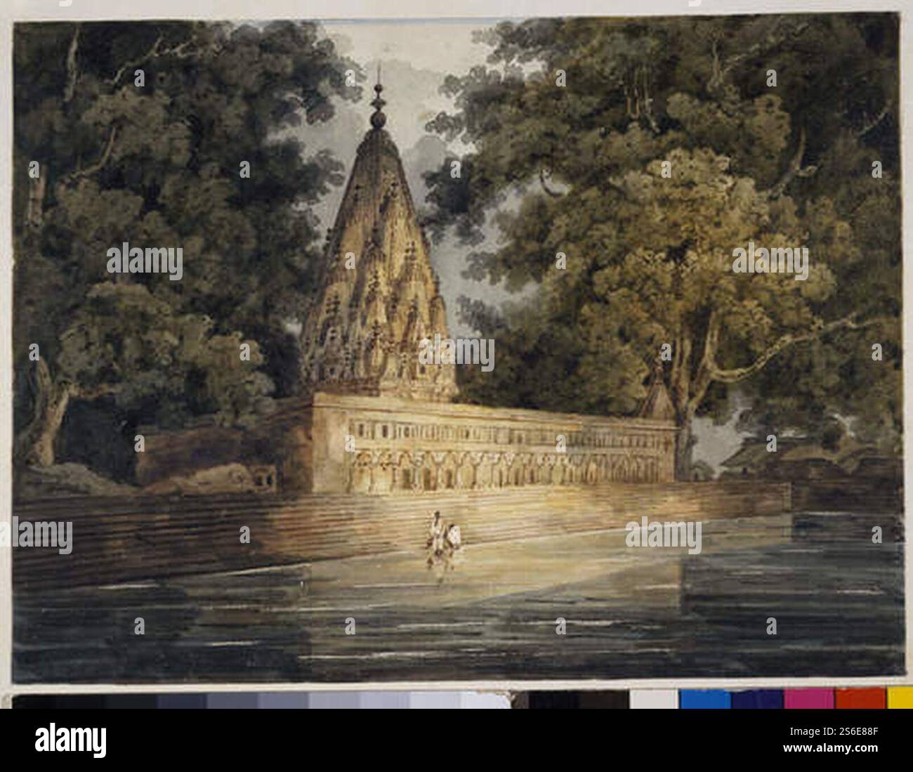 George Chinnery - Hindu Temple, near Benares, India Stock Photo - Alamy