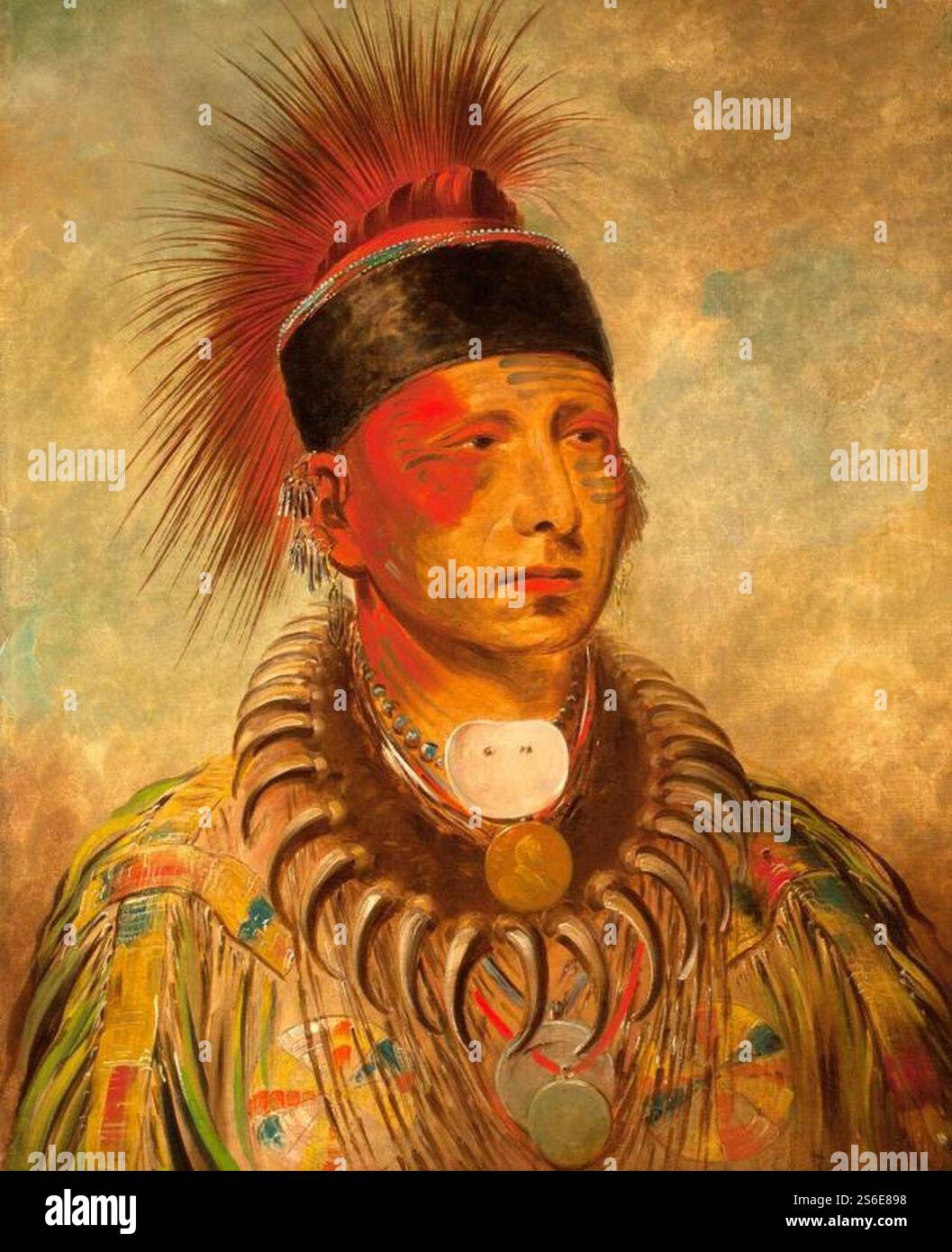 George Catlin - Mew-Hew-She-Kaw, The White Cloud, Chief of the Ioways Stock Photo - Alamy