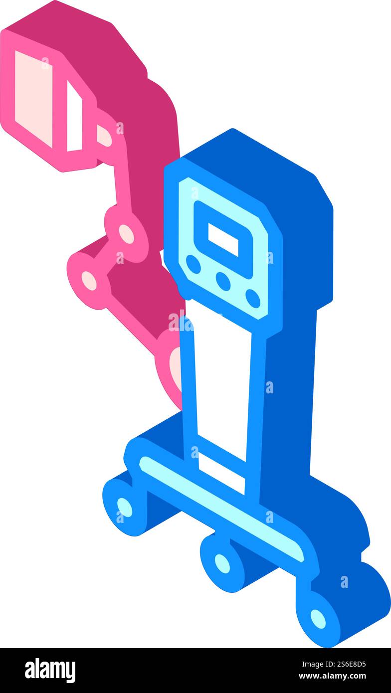 high-frequency thermotherapy apparatus isometric icon vector. high ...