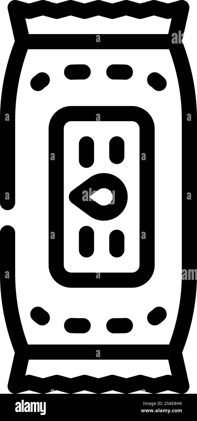 wet wipes package line icon vector. wet wipes package sign. isolated ...