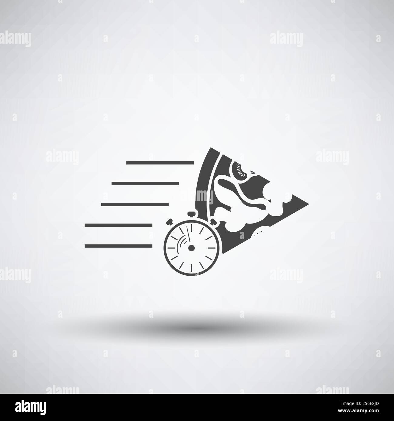 Pizza Delivery Icon. Dark Gray on Gray Background With Round Shadow ...