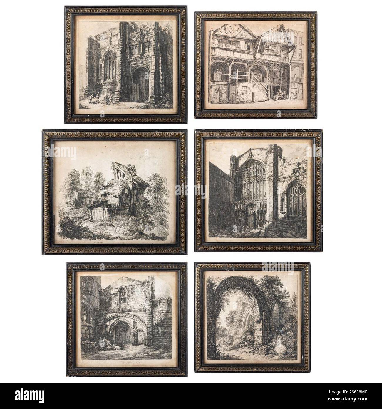George Cuitt the Younger - A SET OF SIX VIEWS OF CHESTER Etchings circa ...