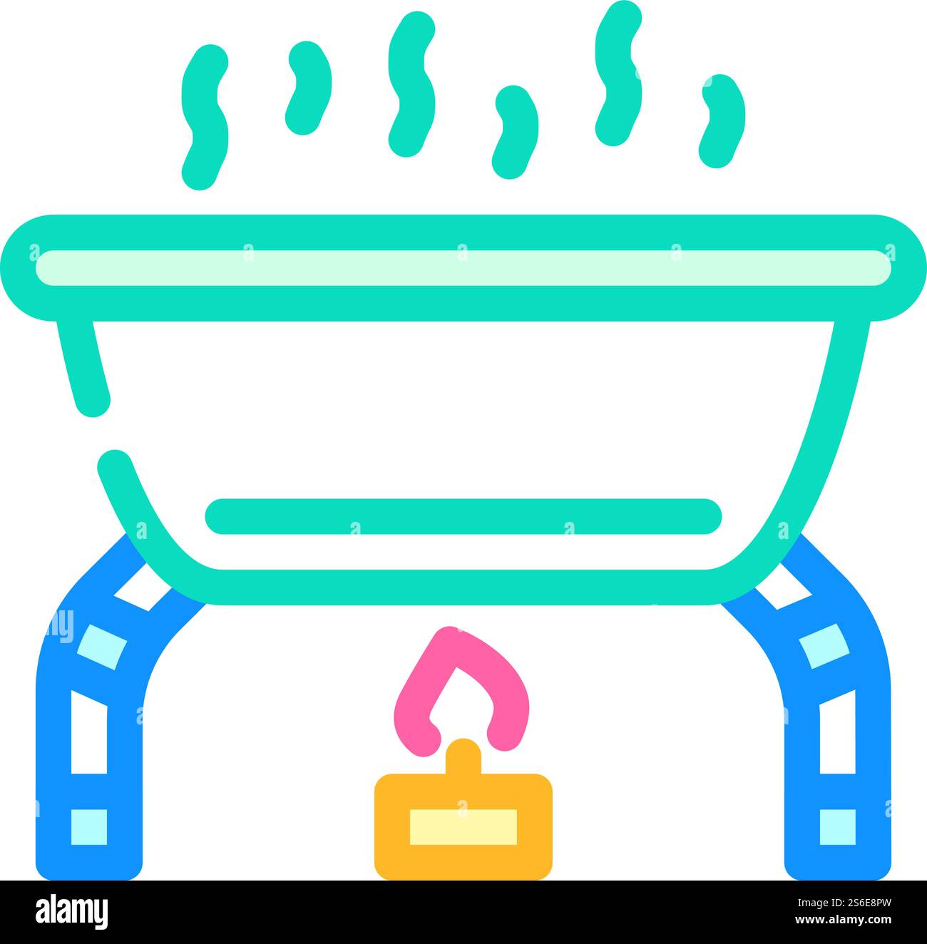 table food warmer color icon vector. table food warmer sign. isolated ...