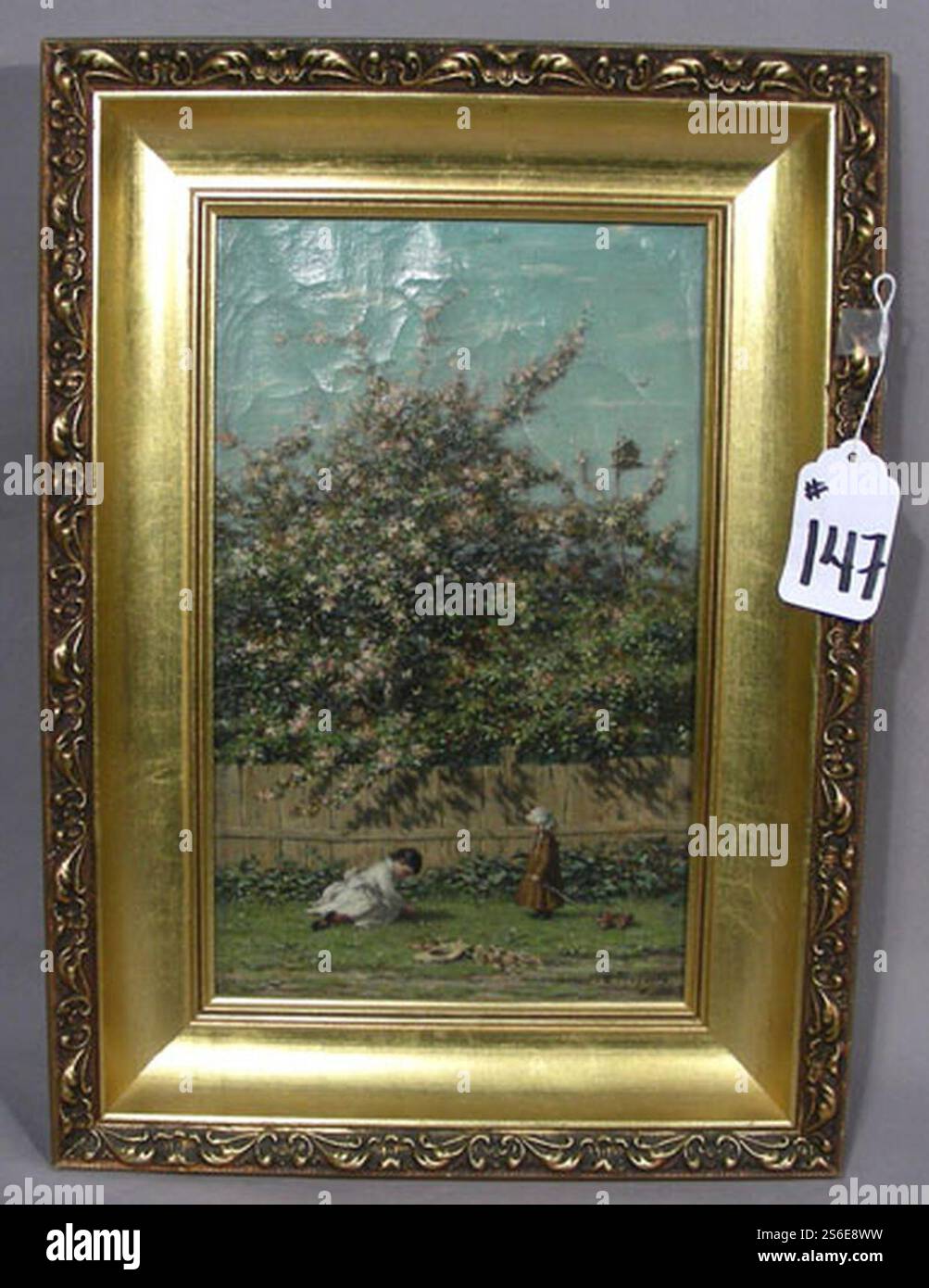 George Edward Hopkins - Original oil on canvas Stock Photo - Alamy