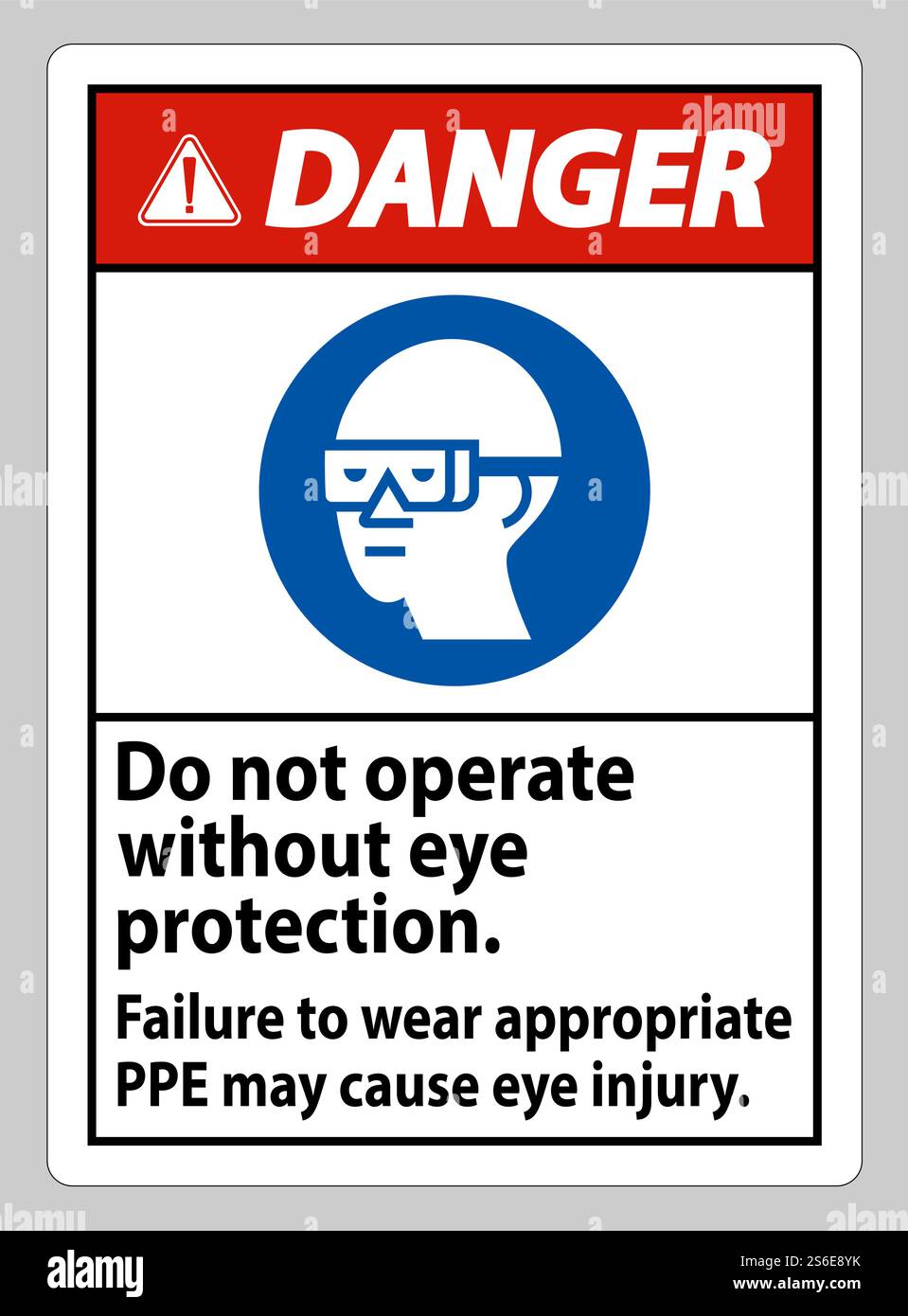 Danger Sign Do Not Enter Without Wearing Eye Protection,Vision Damage ...