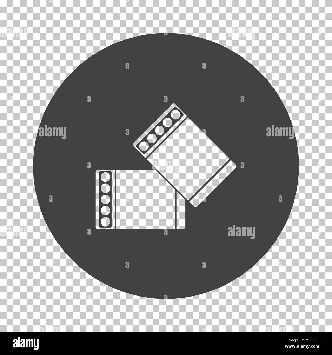 Business Cufflink Icon. Subtract Stencil Design on Tranparency Grid ...