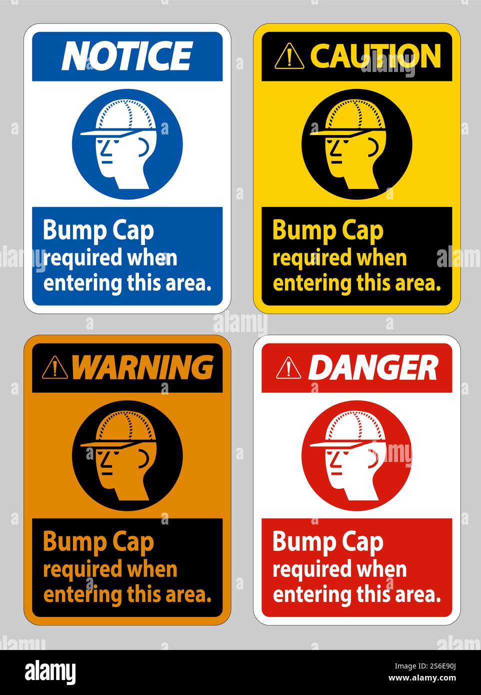 Bump Cap Required When Entering This Area Stock Vector Image & Art - Alamy