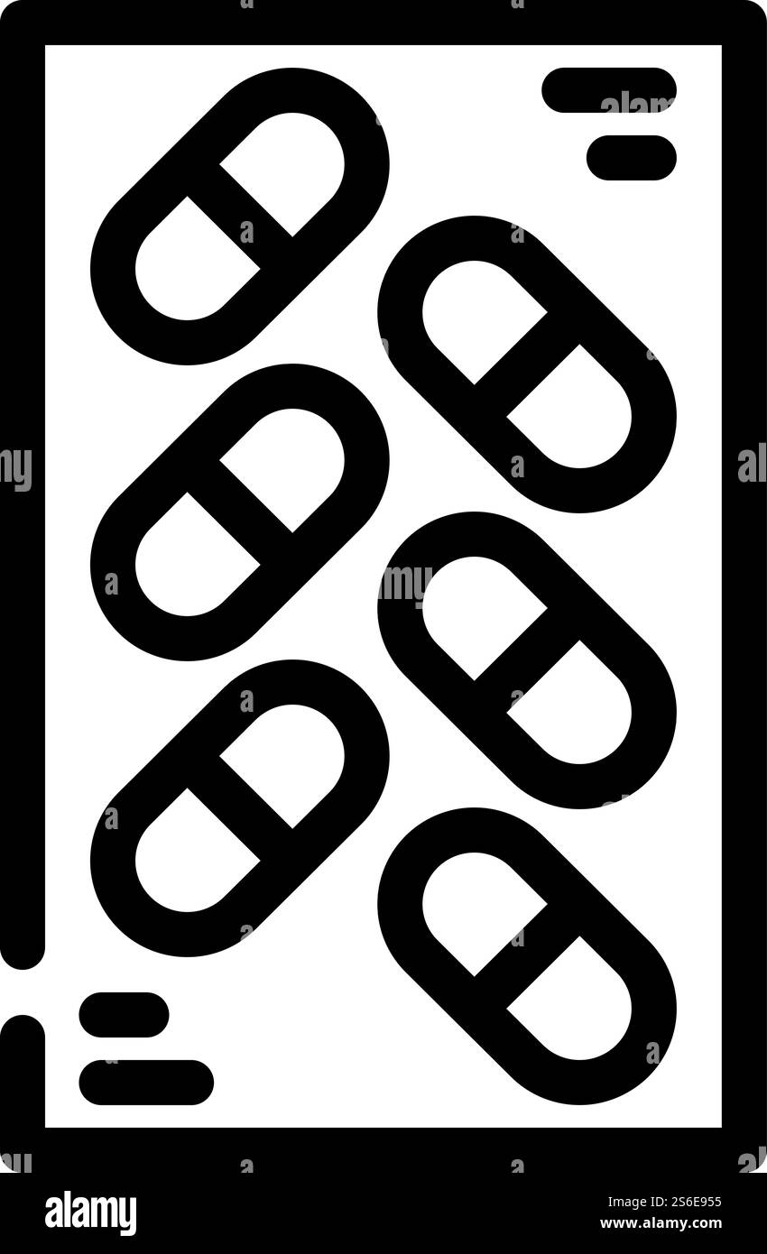 medicaments package line icon vector. medicaments package sign ...