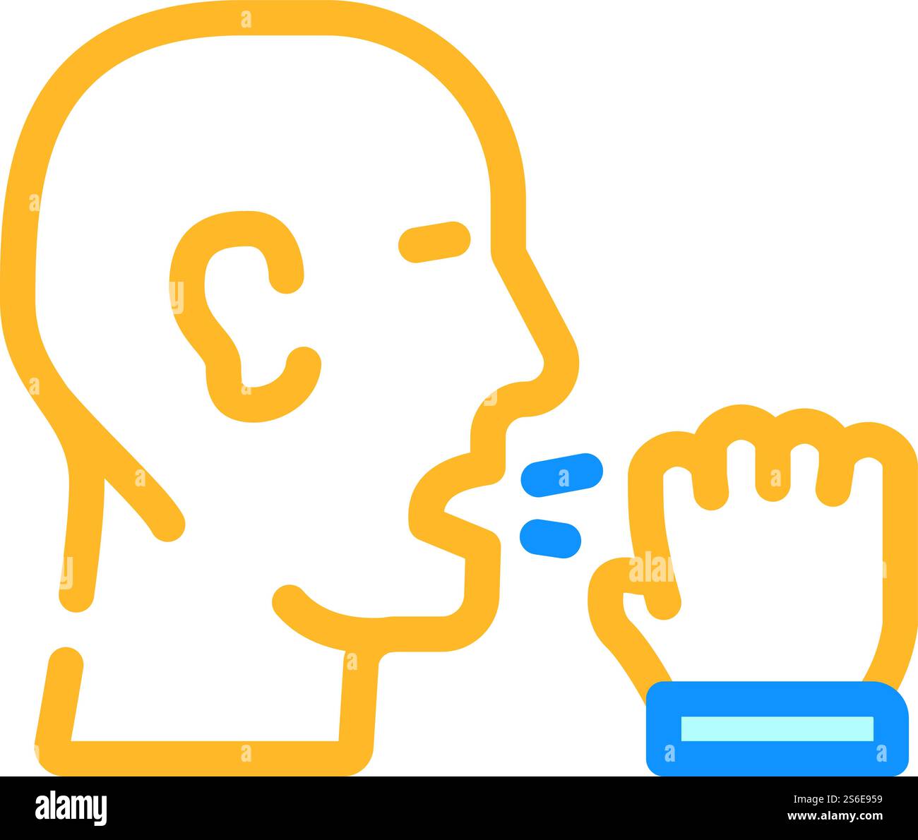 cough flu color icon vector. cough flu sign. isolated symbol ...