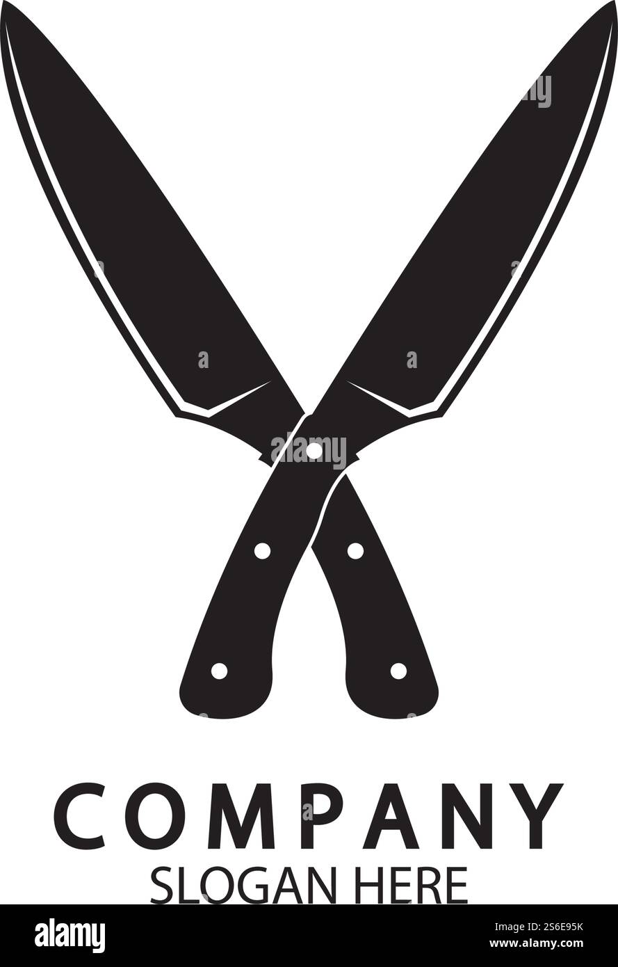The crossed knives icon. Knife and chef, kitchen symbol. Flat ...