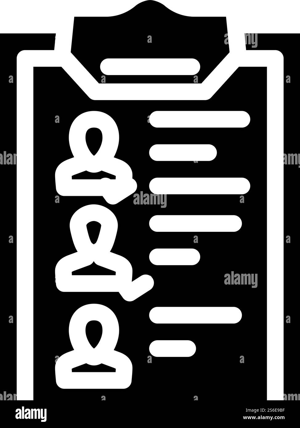 guest list glyph icon vector. guest list sign. isolated contour symbol ...