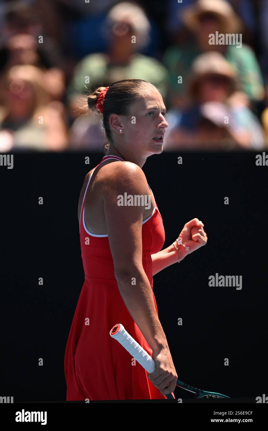 Melbourne, Australia. 17th Jan, 2025. Marta Kostyuk of Ukraine reacts ...