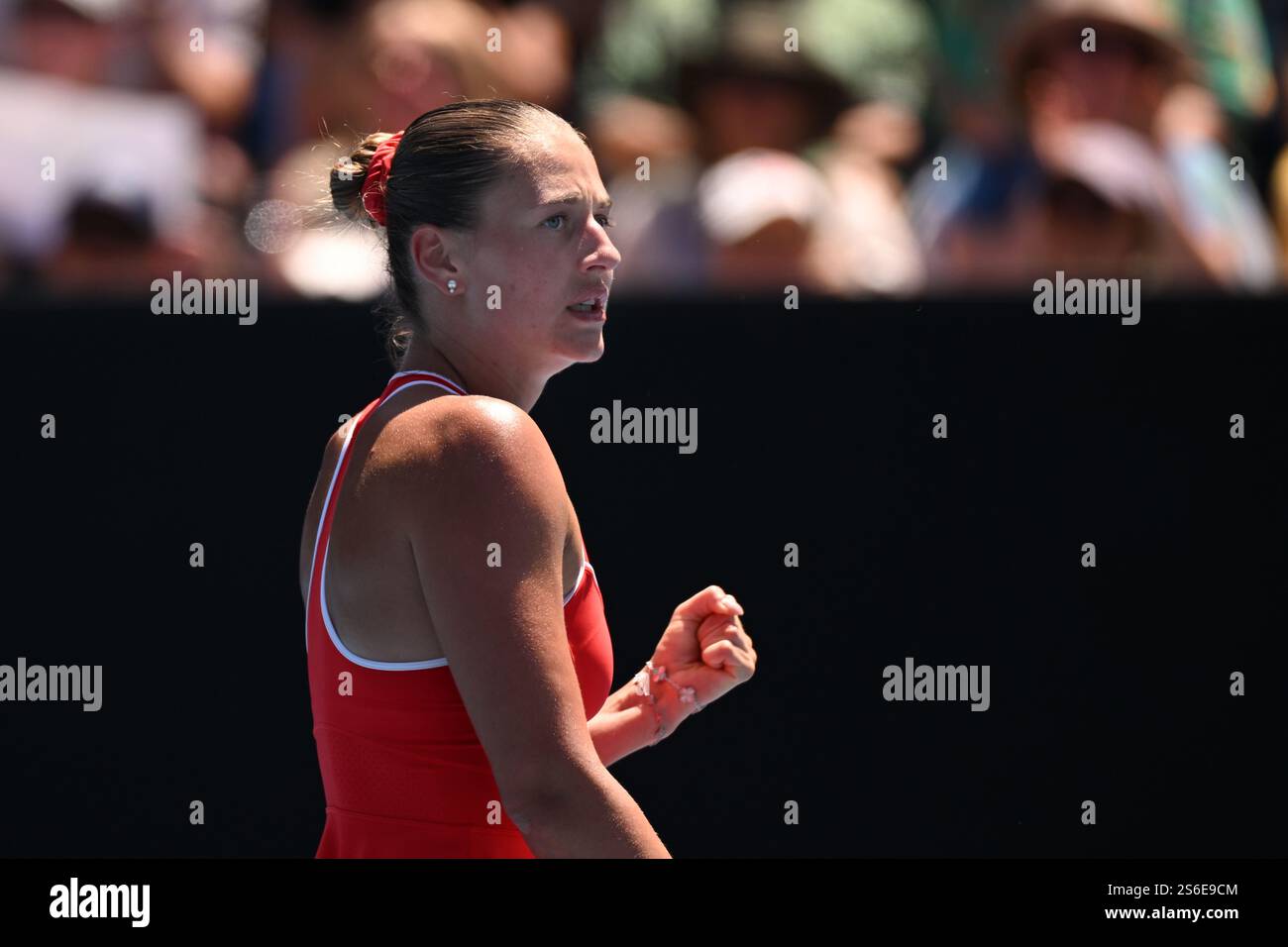 Melbourne, Australia. 17th Jan, 2025. Marta Kostyuk of Ukraine reacts ...