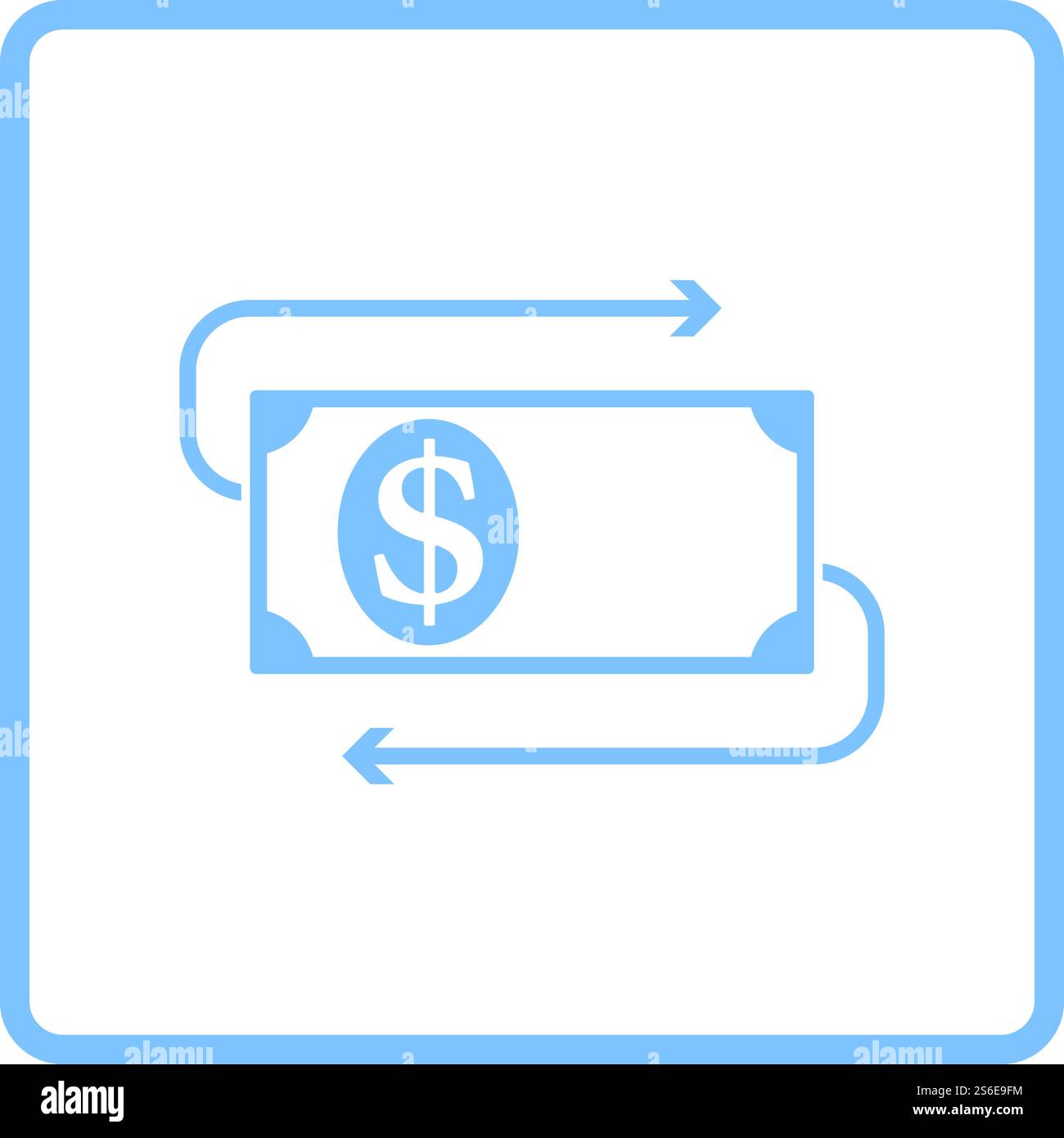Cash Back Dollar Banknote Icon. Blue Frame Design. Vector Illustration ...
