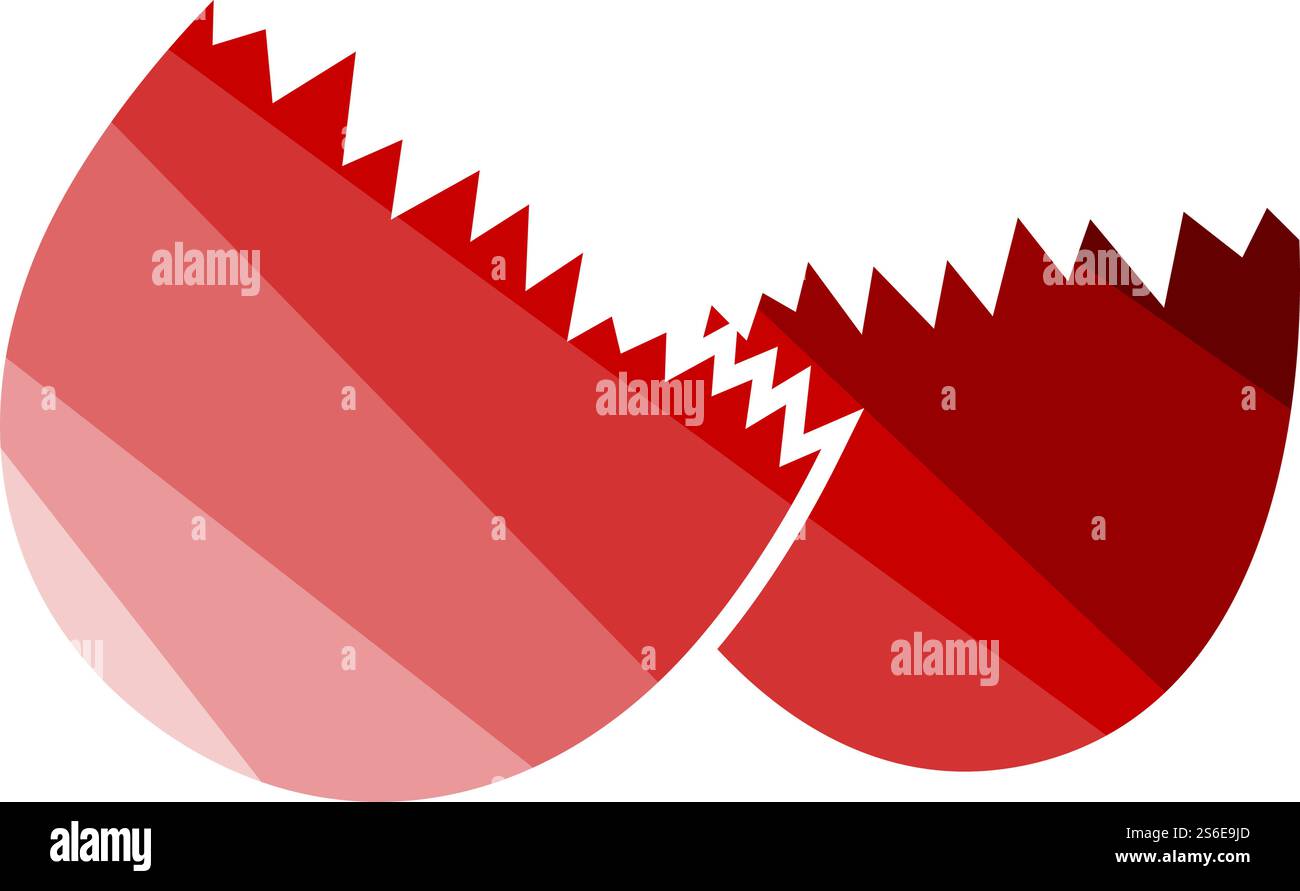 Empty Egg Shell Icon. Flat Color Ladder Design. Vector Illustration ...