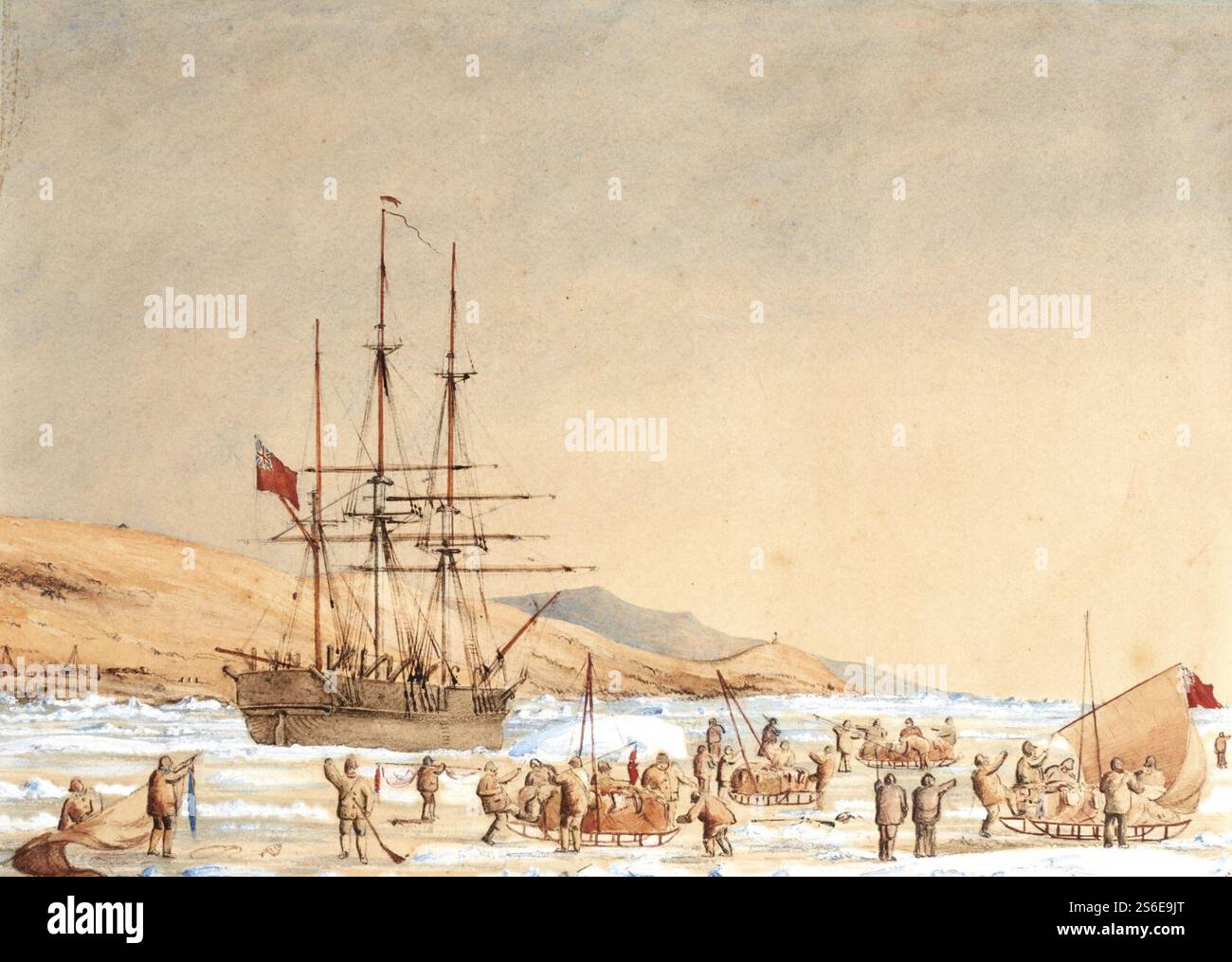 George Frederick McDougall - HMS Investigator in Mercy Bay, 1850s Stock ...