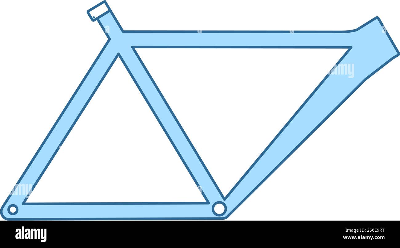 Bike Frame Icon. Thin Line With Blue Fill Design. Vector Illustration ...