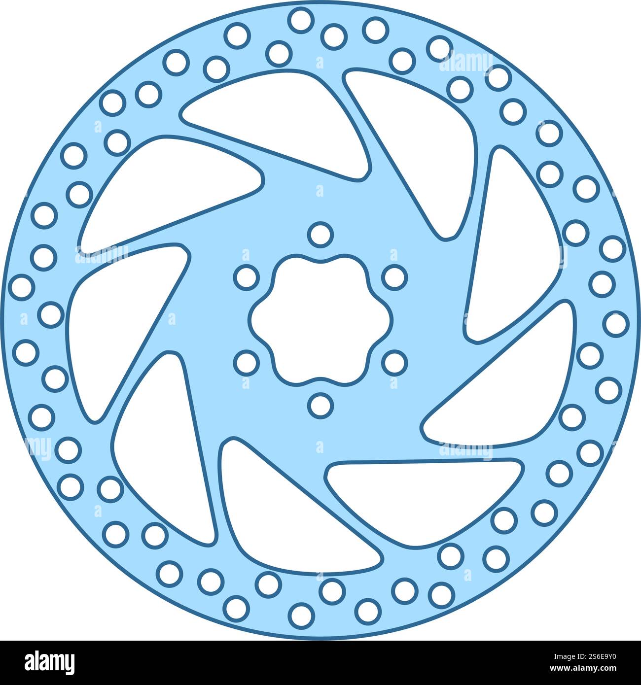 Bike Brake Disc Icon. Thin Line With Blue Fill Design. Vector ...