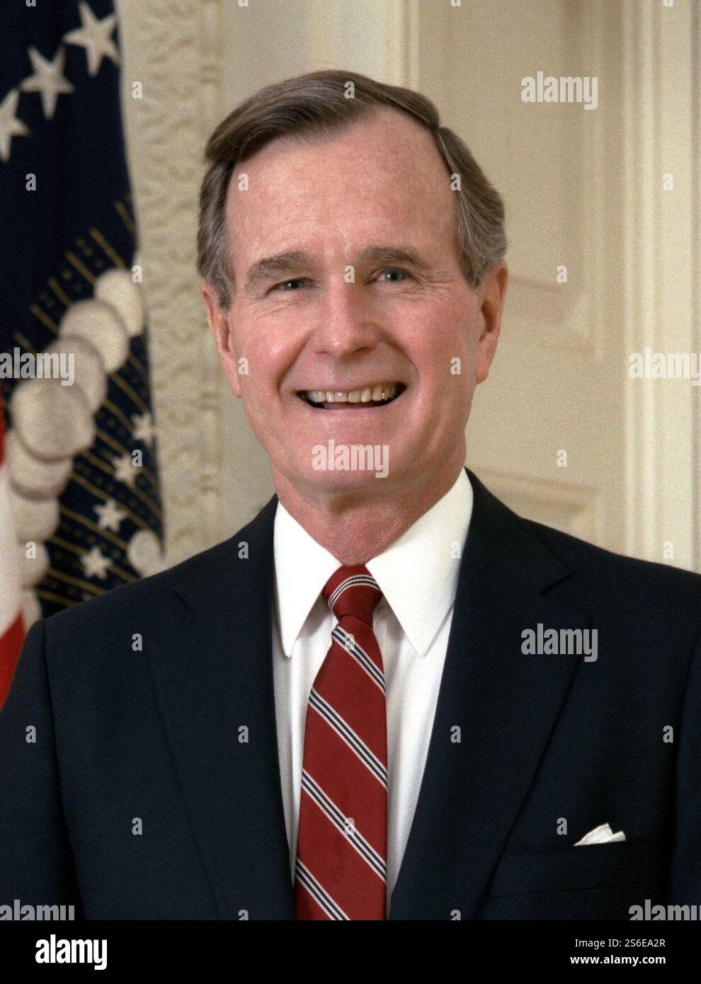 George H. W. Bush presidential portrait (cropped Stock Photo - Alamy