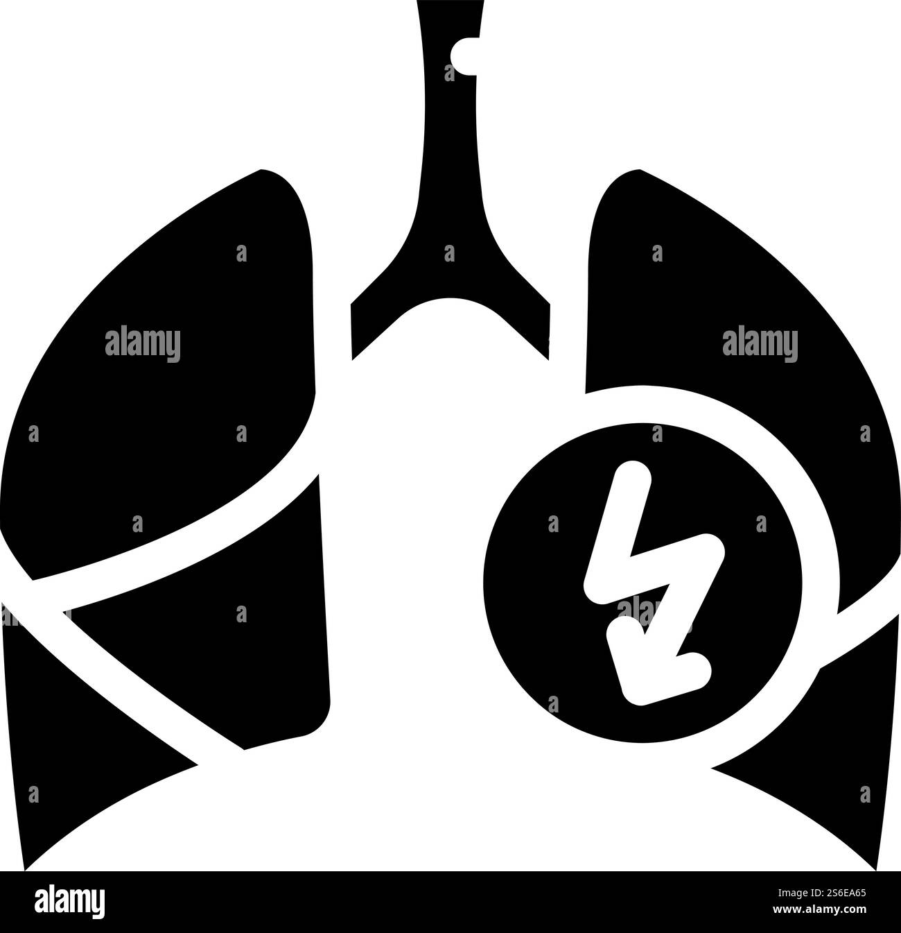 lungs cutting ache glyph icon vector. lungs cutting ache sign. isolated ...