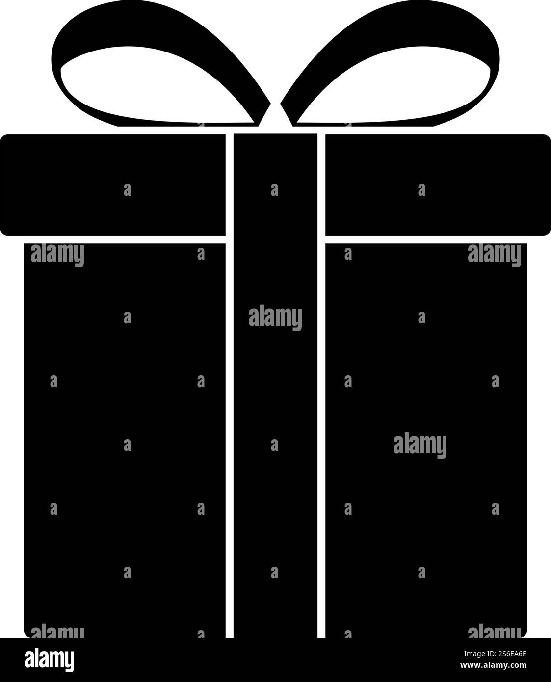 Gift Box Icon. Black Stencil Design. Vector Illustration Stock Vector ...