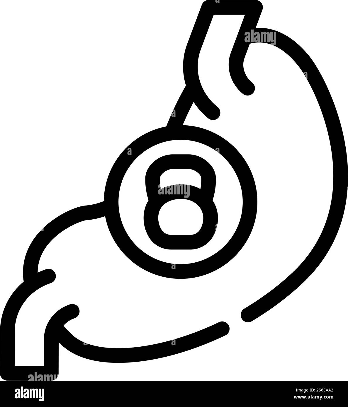 stomach dull or severe ache line icon vector. stomach dull or severe ...