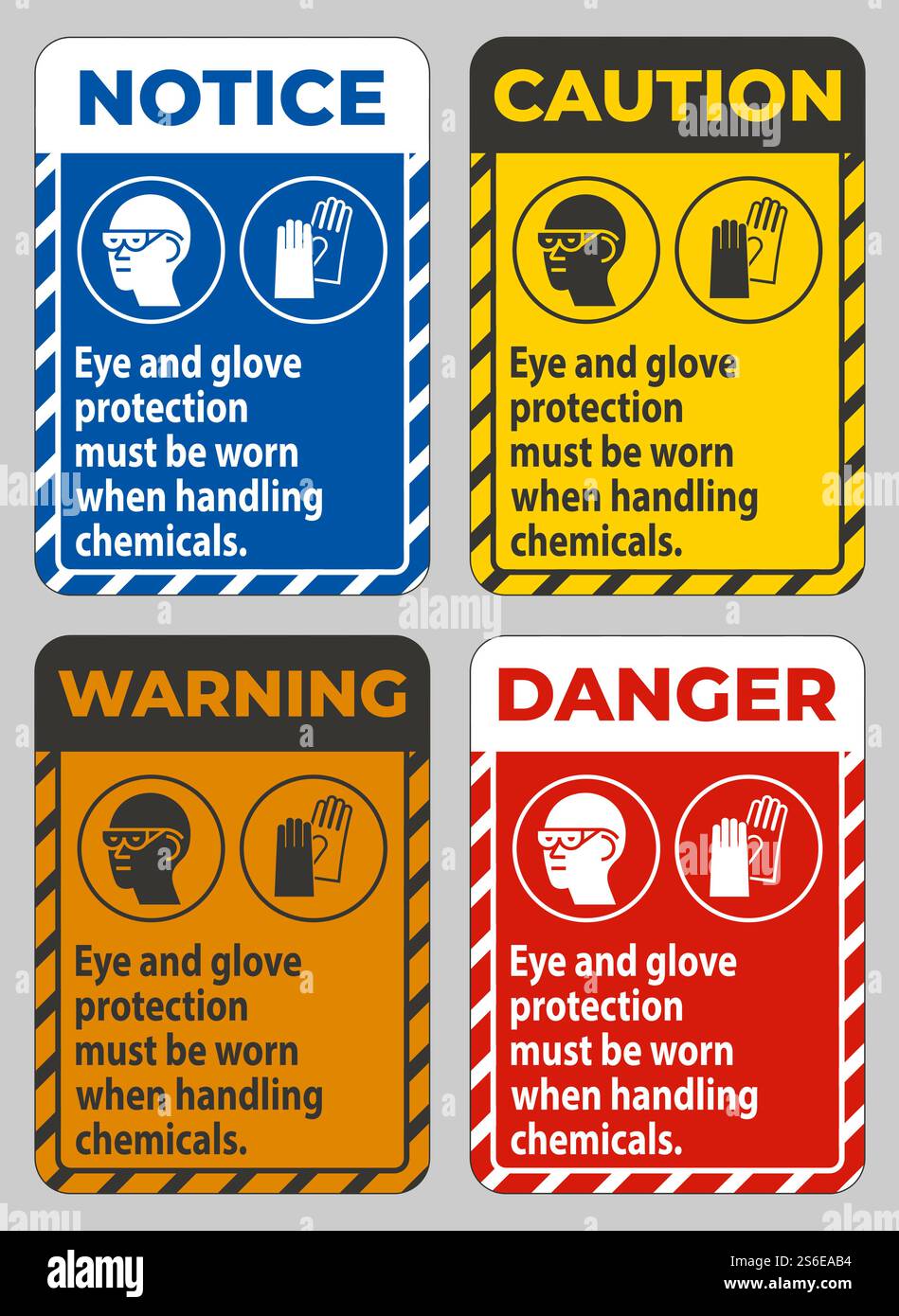 Eye And Glove Protection Must Be Worn When Handling Chemicals Stock Vector Image & Art - Alamy