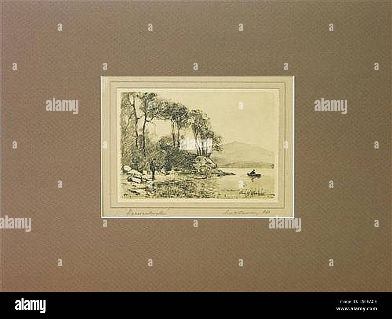George Henry Downing - Derwent water etching 11 x 16cm signed lower ...