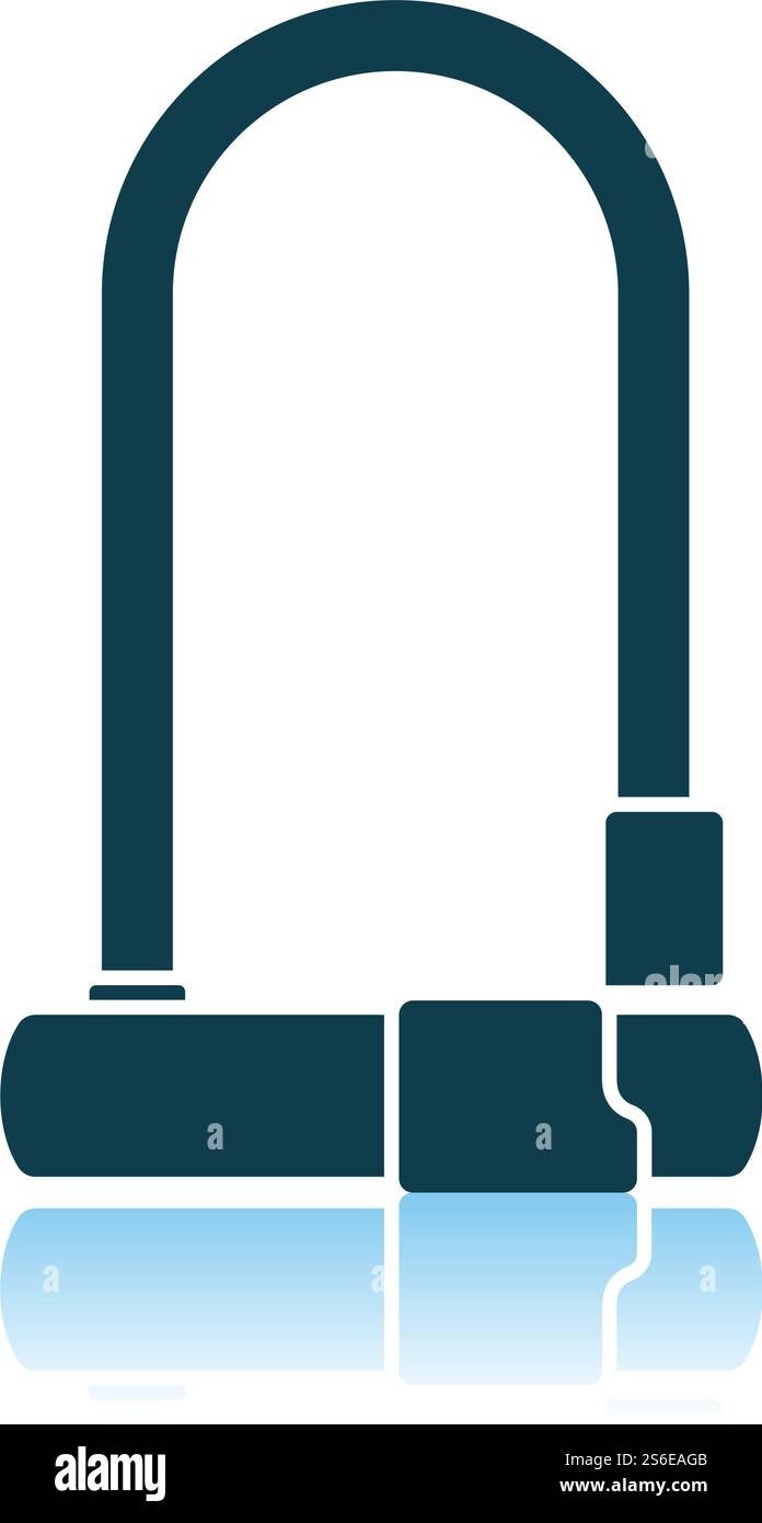 Bike Lock Icon. Shadow Reflection Design. Vector Illustration Stock ...