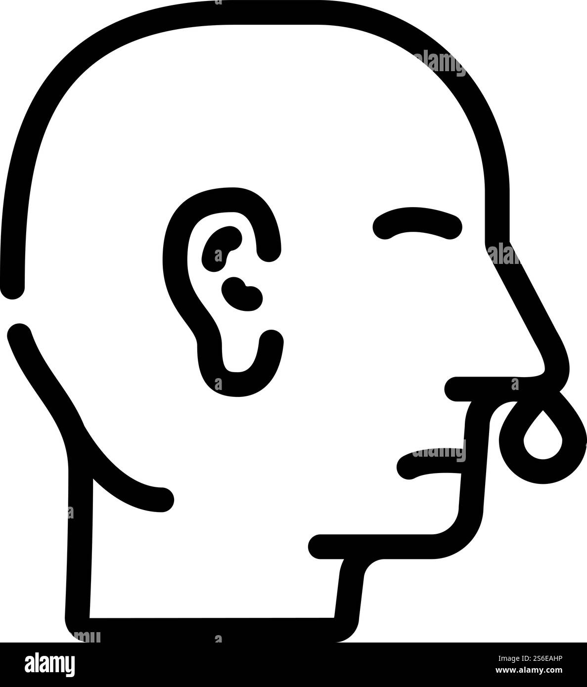 snot nose line icon vector. snot nose sign. isolated contour symbol ...