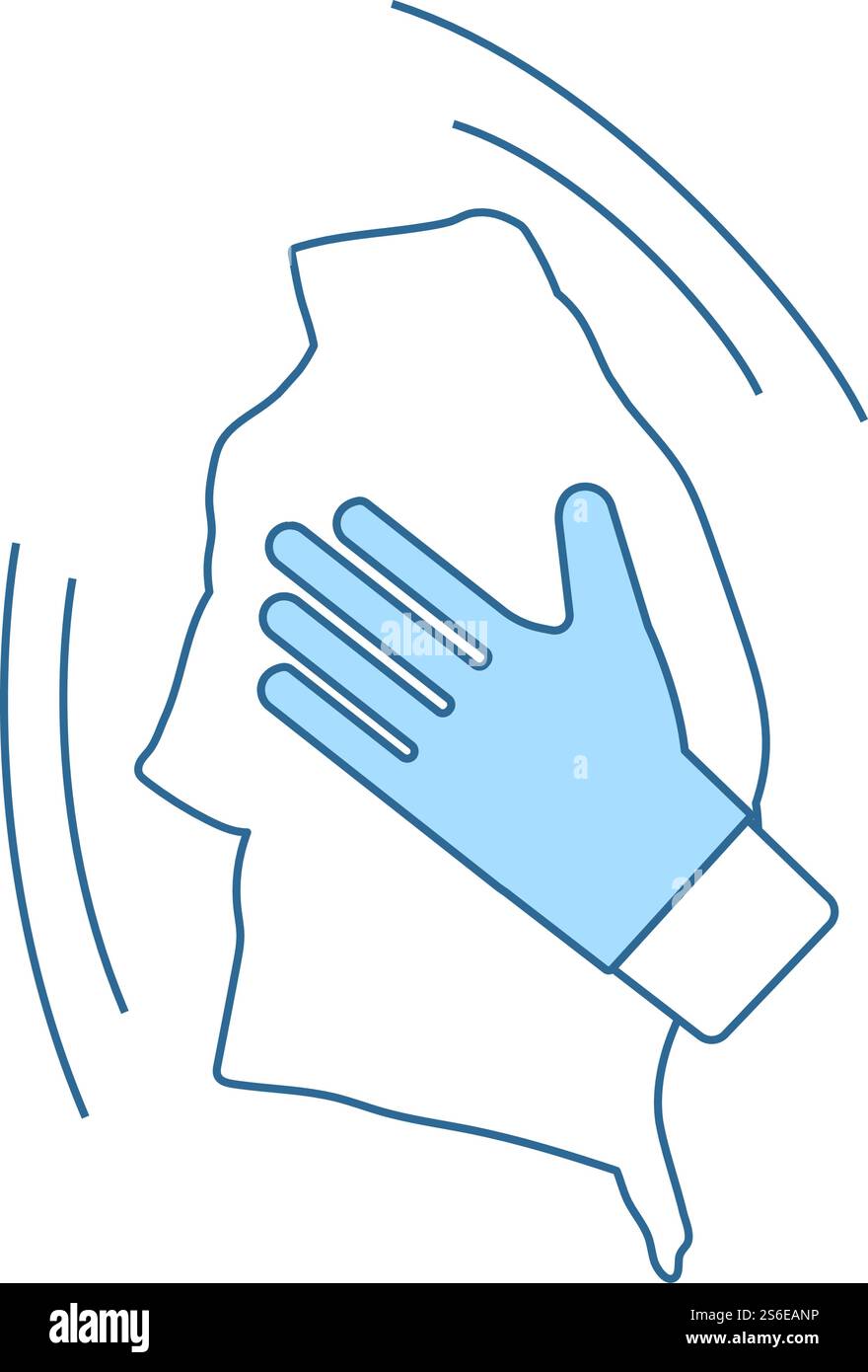 Wet Cleaning Icon. Thin Line With Blue Fill Design. Vector Illustration ...