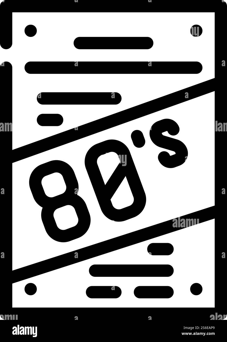 poster disco 80s line icon vector. poster disco 80s sign. isolated ...